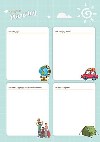 Planera semestern tillsammans med barnen – övningar i att skriva