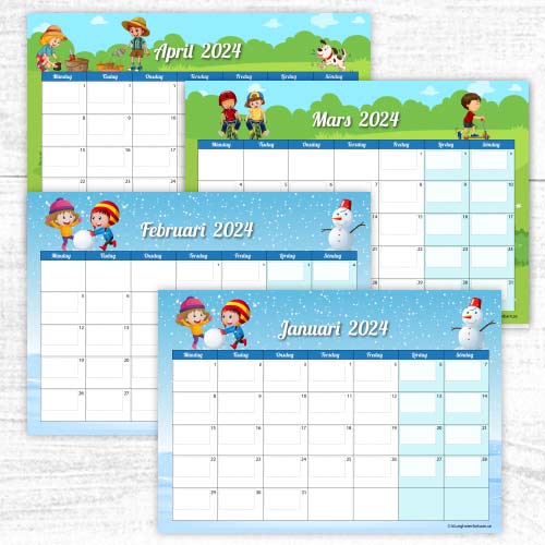Kalender för barn | Låt barnen själva planera årets aktiviteter