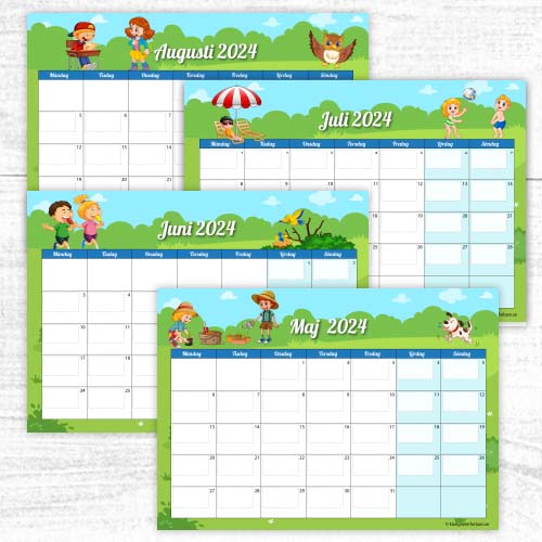 Kalender för barn | Låt barnen själva planera årets aktiviteter
